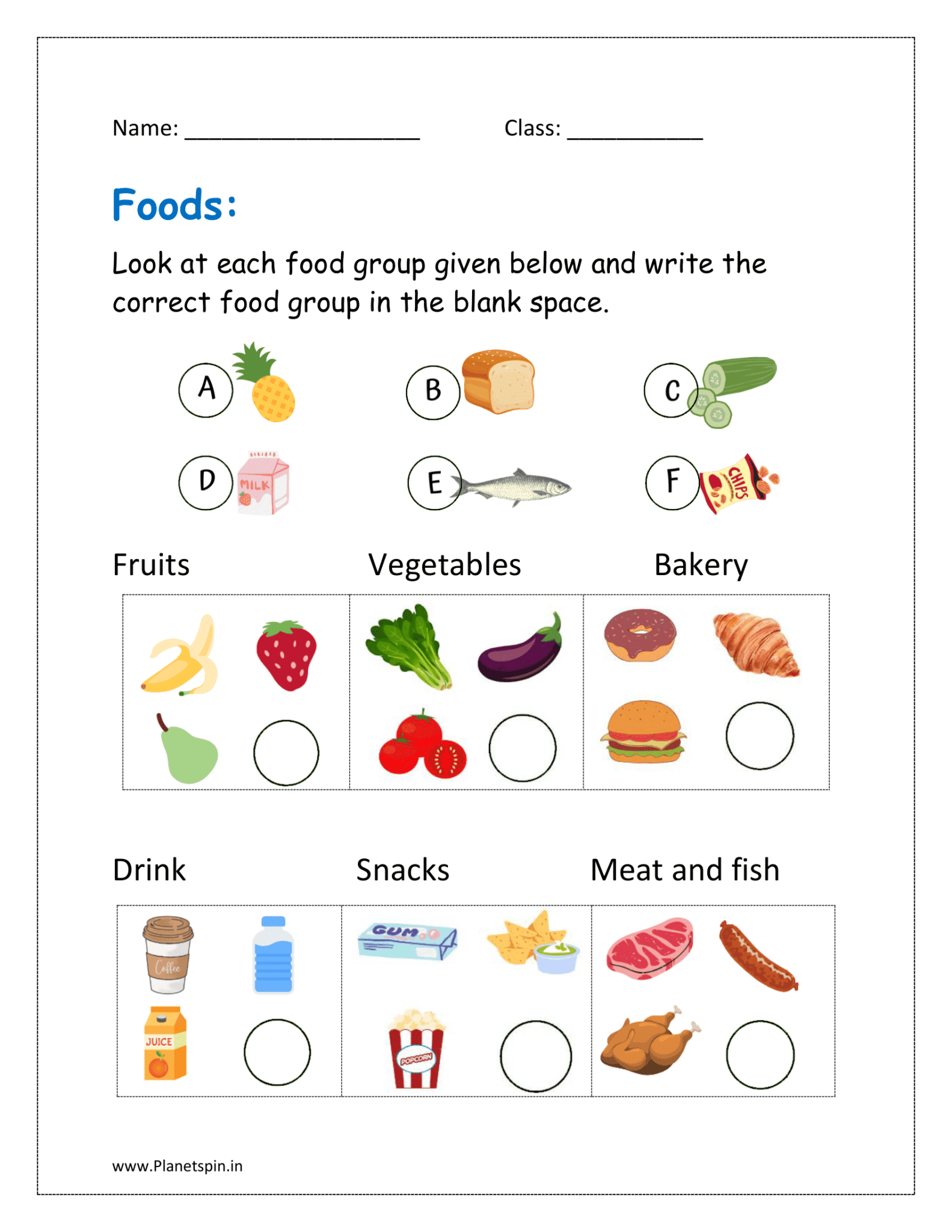 Free printable healthy food worksheets | Planetspin.in