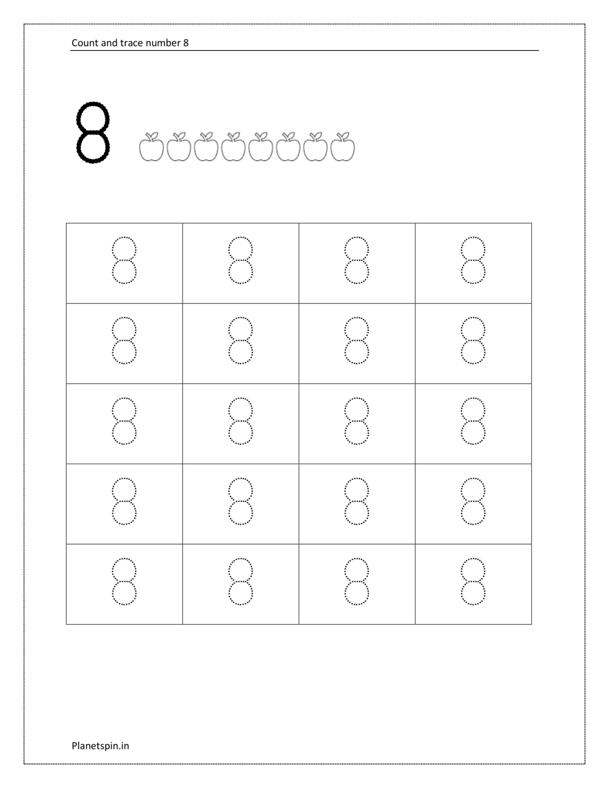 Number tracing worksheets 1 to 30