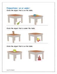 Preposition worksheet for class 1 | Planetspin.in