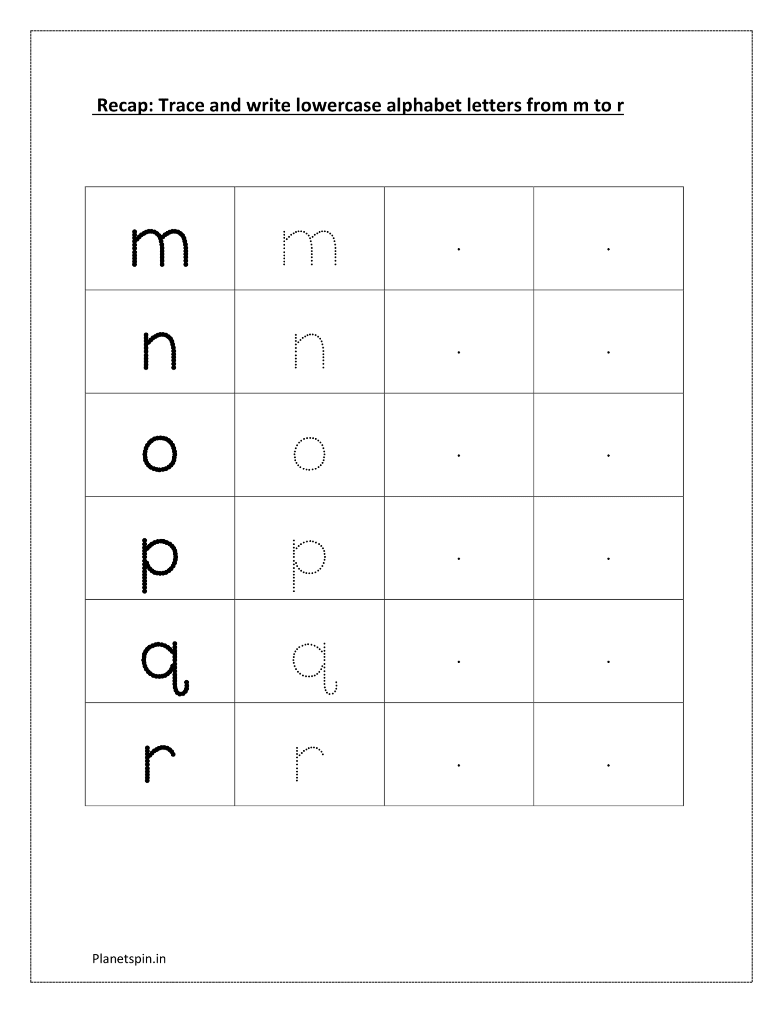 Small letter writing worksheet a to z | Planetspin.in