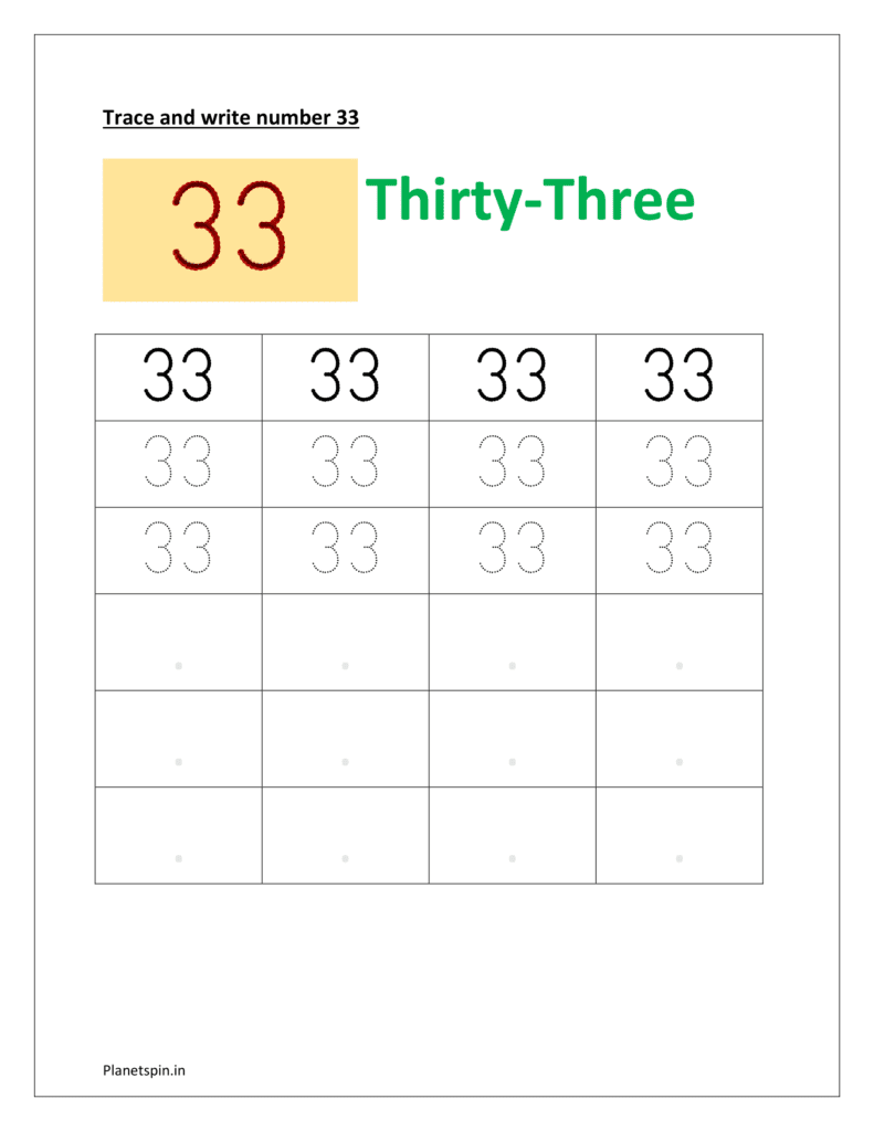 Tracing numbers 1-40 worksheets | Planetspin.in