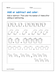 Add subtract worksheet for kindergarten | Planetspin.in