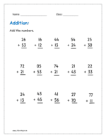 Addition without regrouping worksheets for grade 1