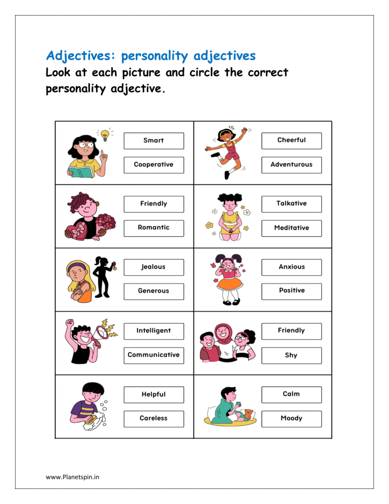 Comparing adjectives worksheet grade 1 | Planetspin.in