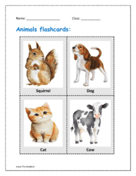 Free animals flashcards for kindergarten | Planetspin.in