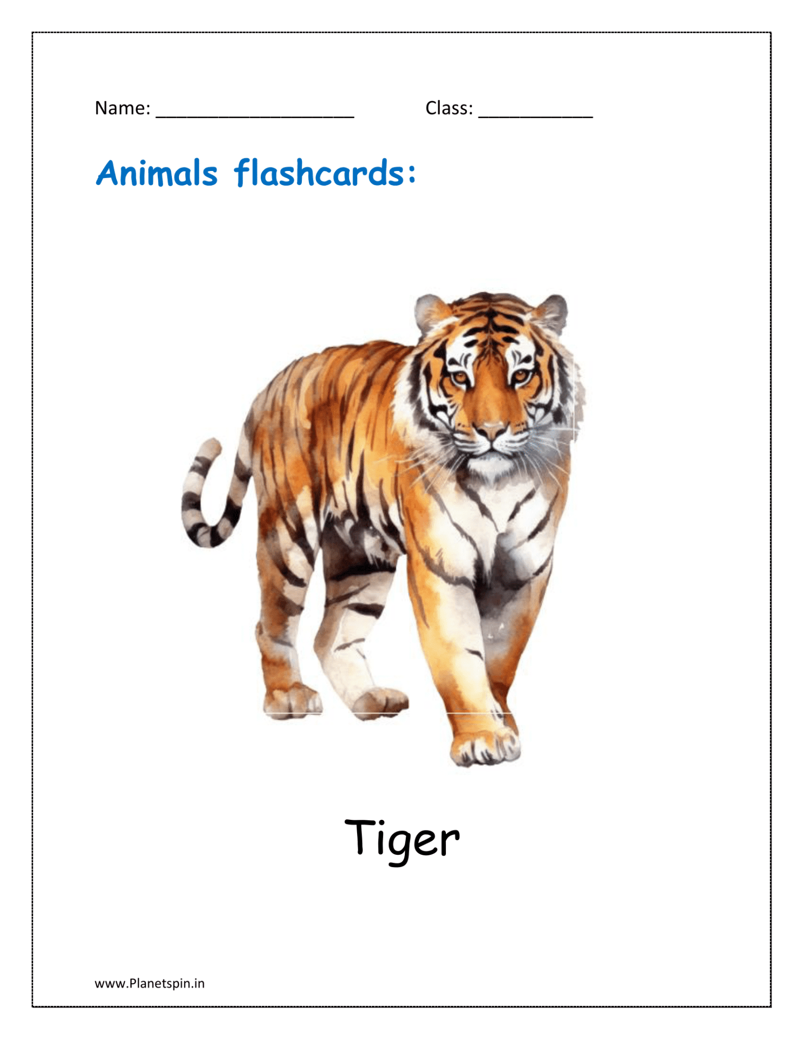 Animal flash cards for kindergarten | Planetspin.in