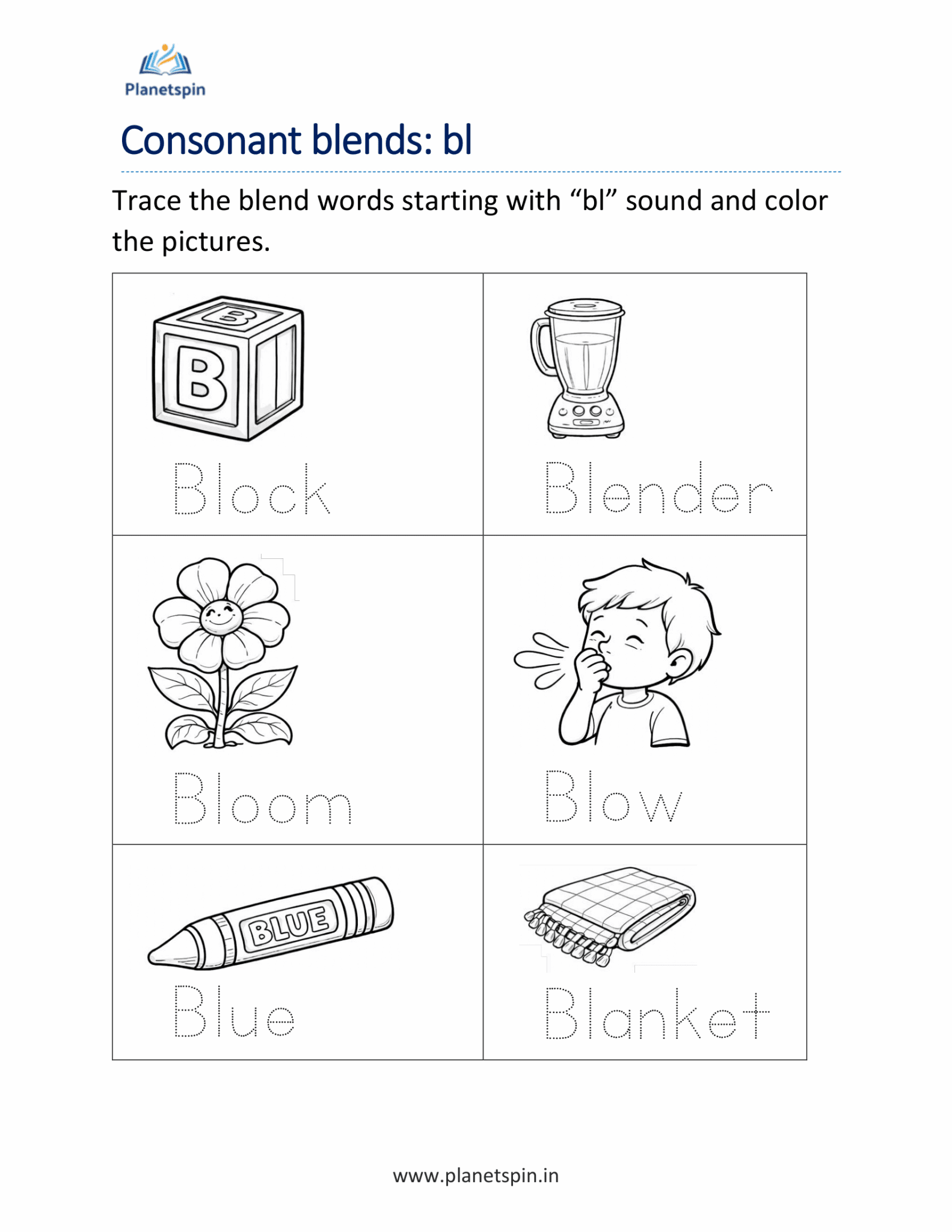 bl blends worksheets for kindergarten | Planetspin.in