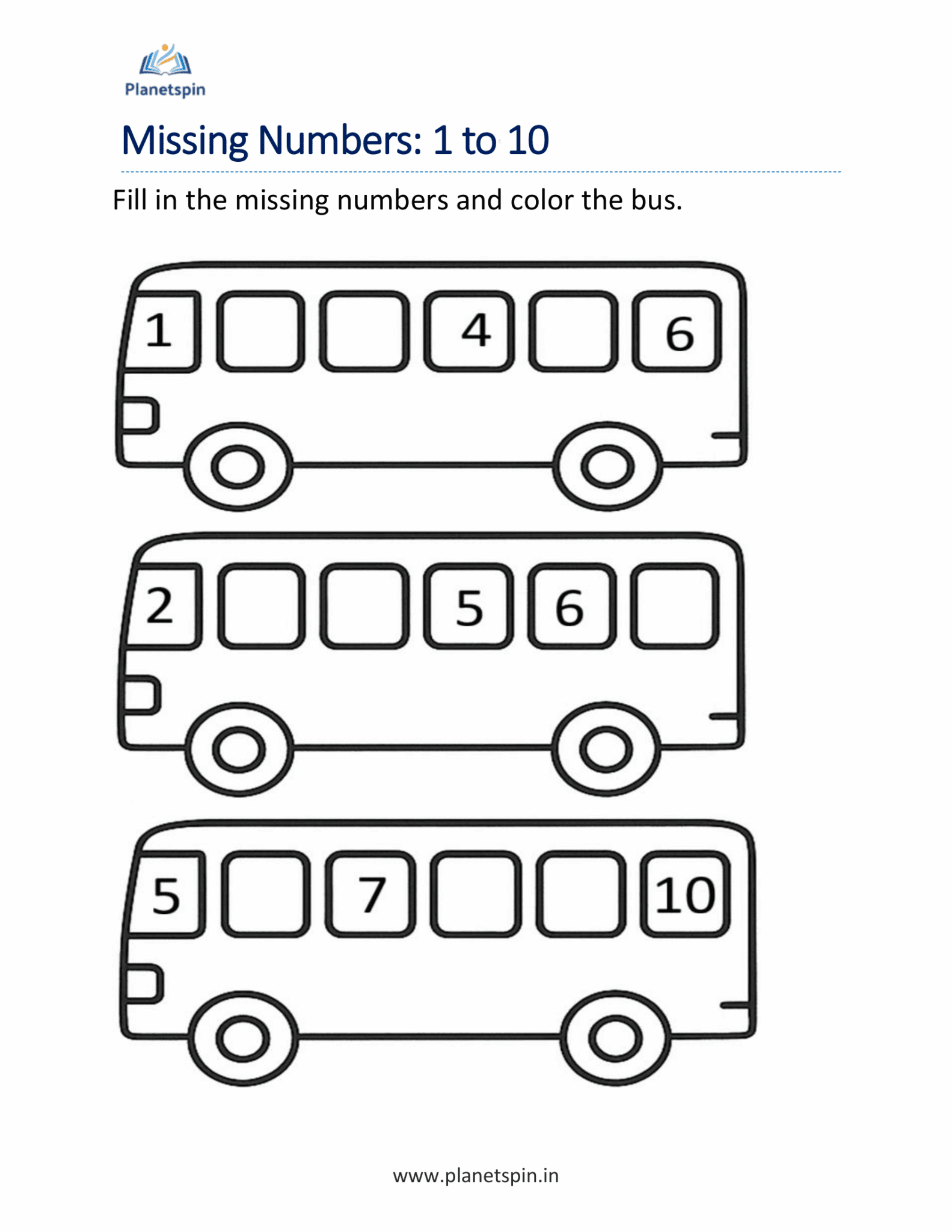 Caterpillar missing numbers worksheet | Planetspin.in