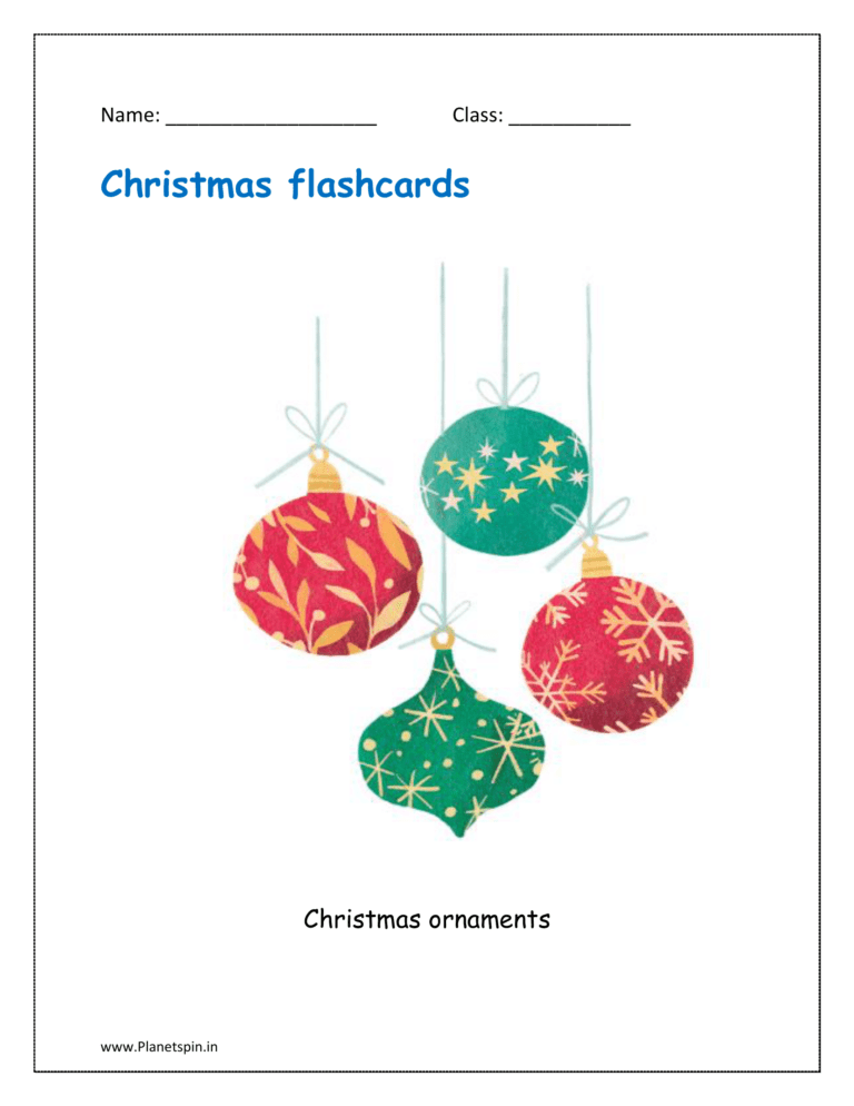 Christmas flashcards for kindergarten | Planetspin.in