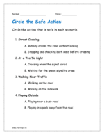 Road safety worksheets for grade 1 | Planetspin.in