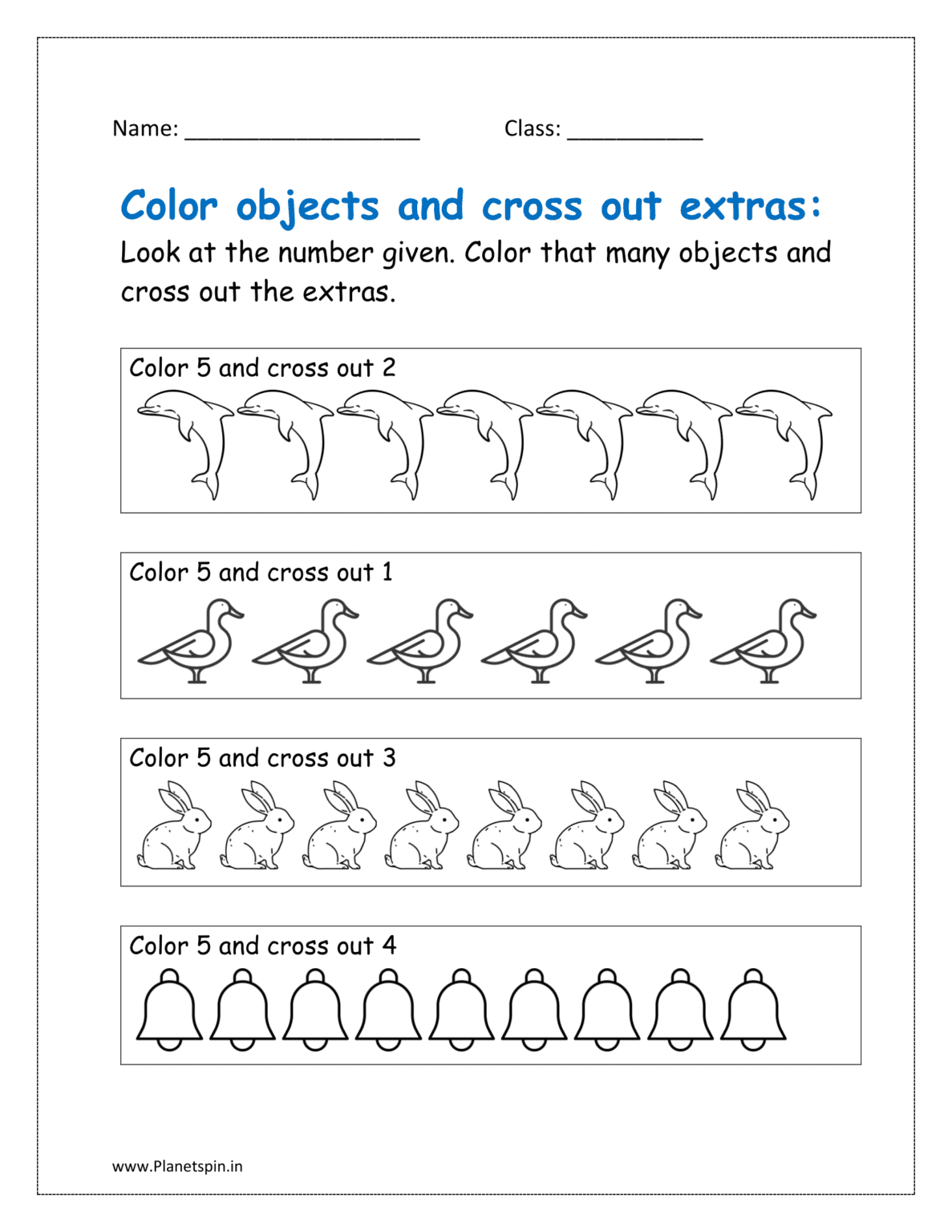 Count cross and write number worksheet | Planetsin.in