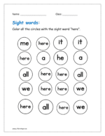 Sight words worksheets pdf free | Planetspin.in