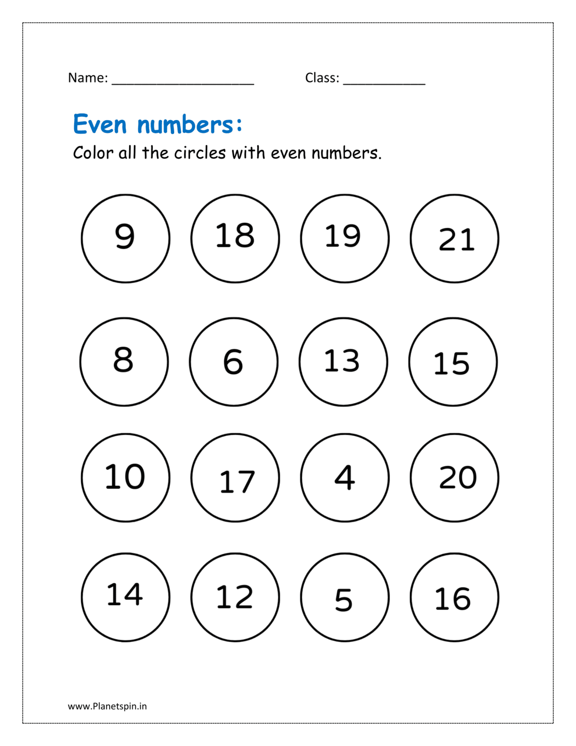 Odd and even numbers worksheets for kindergarten