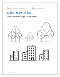 Comparing sizes worksheets for kindergarten | Planetspin.in
