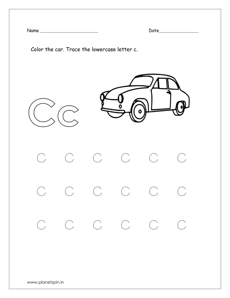 Lowercase c worksheet for kindergarten | Planetspin.in