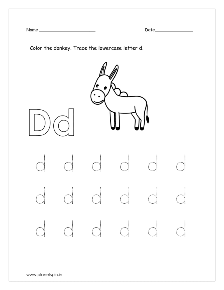 Free printable letter d worksheets for kindergarten (PDF)