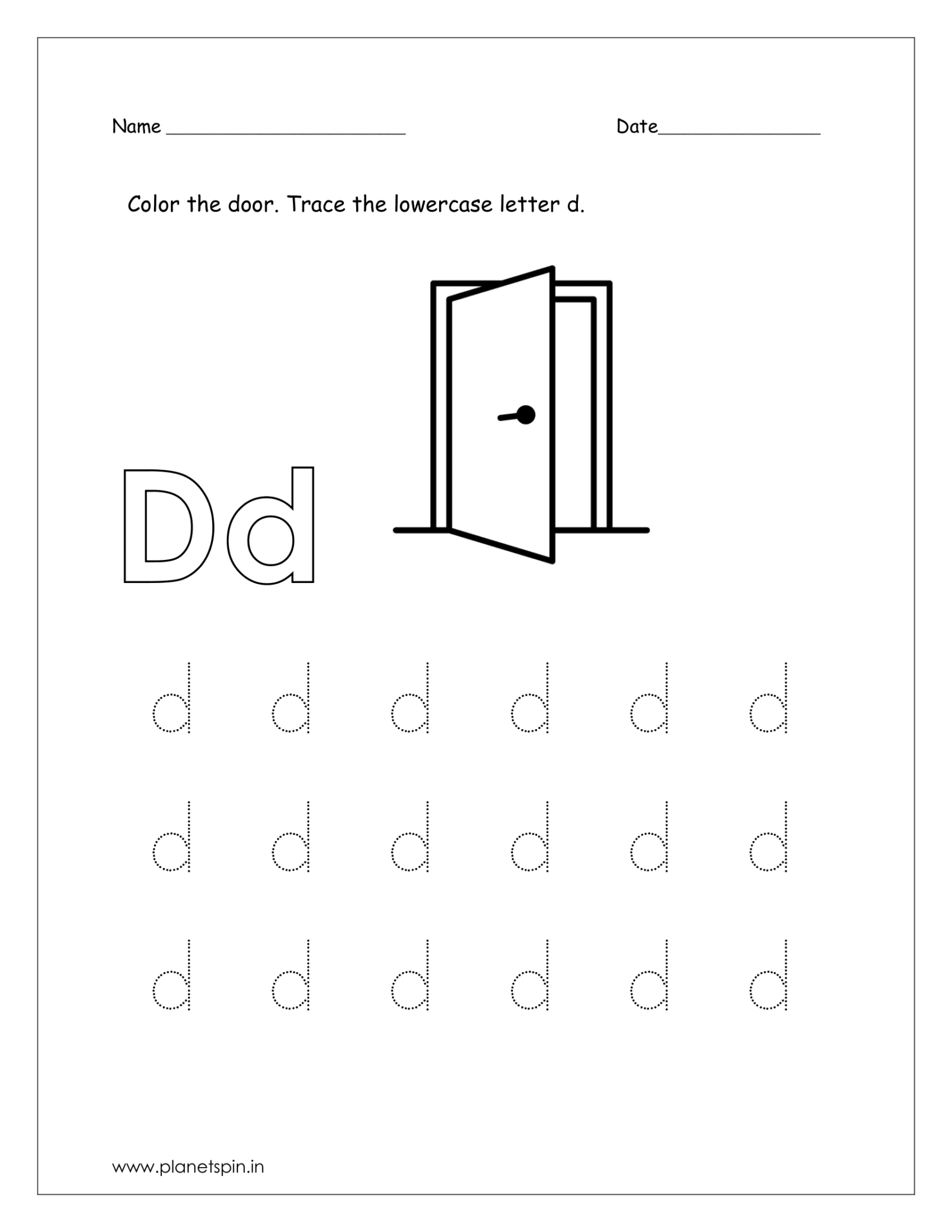 Free printable letter d worksheets for kindergarten (PDF)