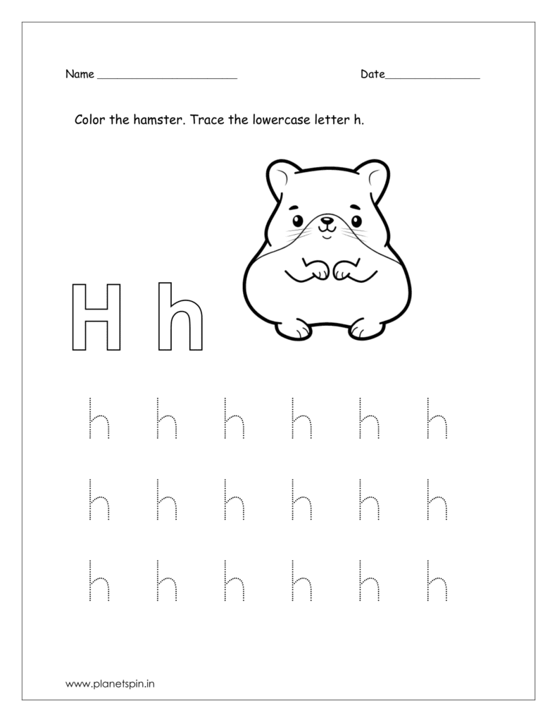 Lowercase h worksheet worksheet | Planetspin.in