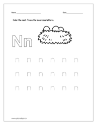 Tracing small letter n for kindergarten | Planetspin.in