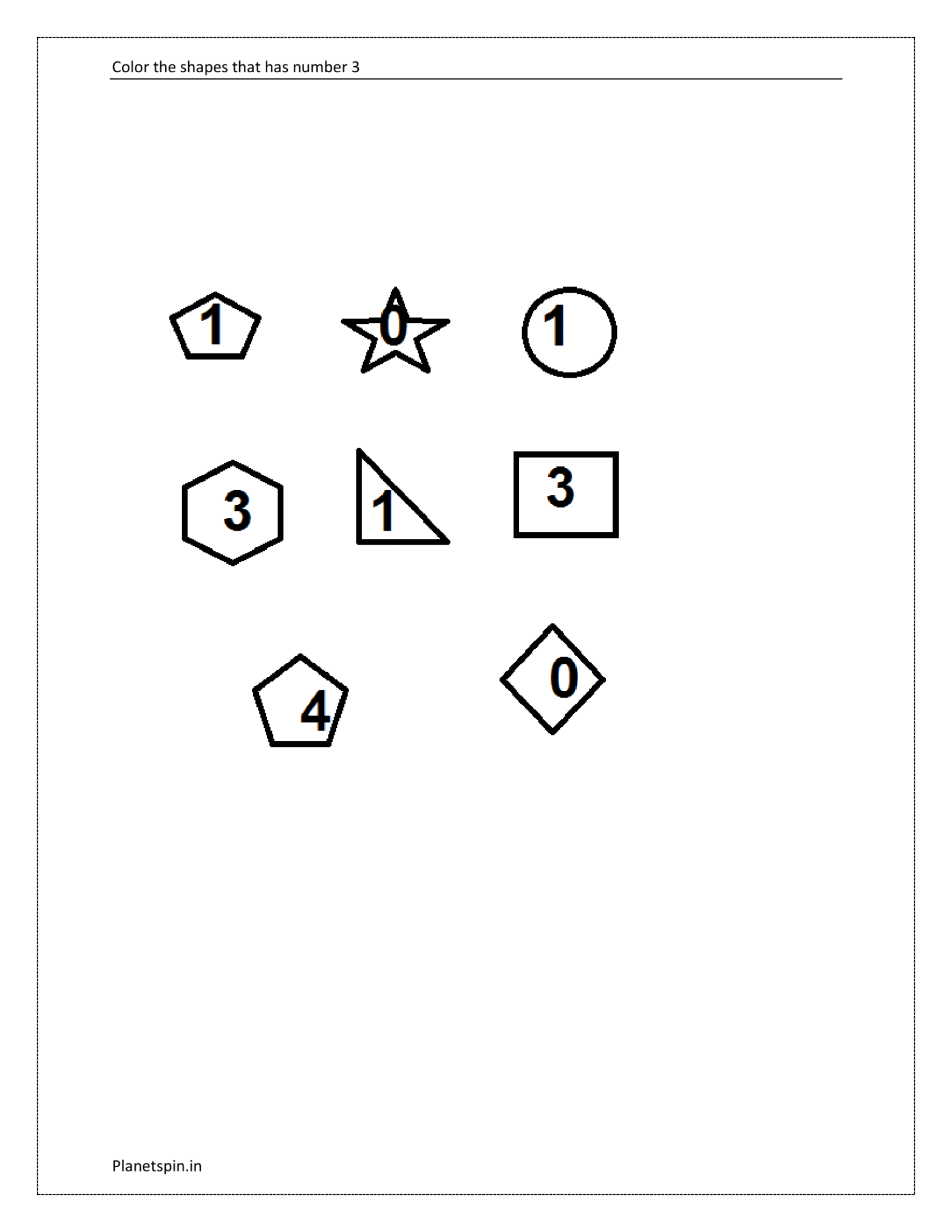 Tracing number 3 worksheet PDF - Free printable for kindergarten