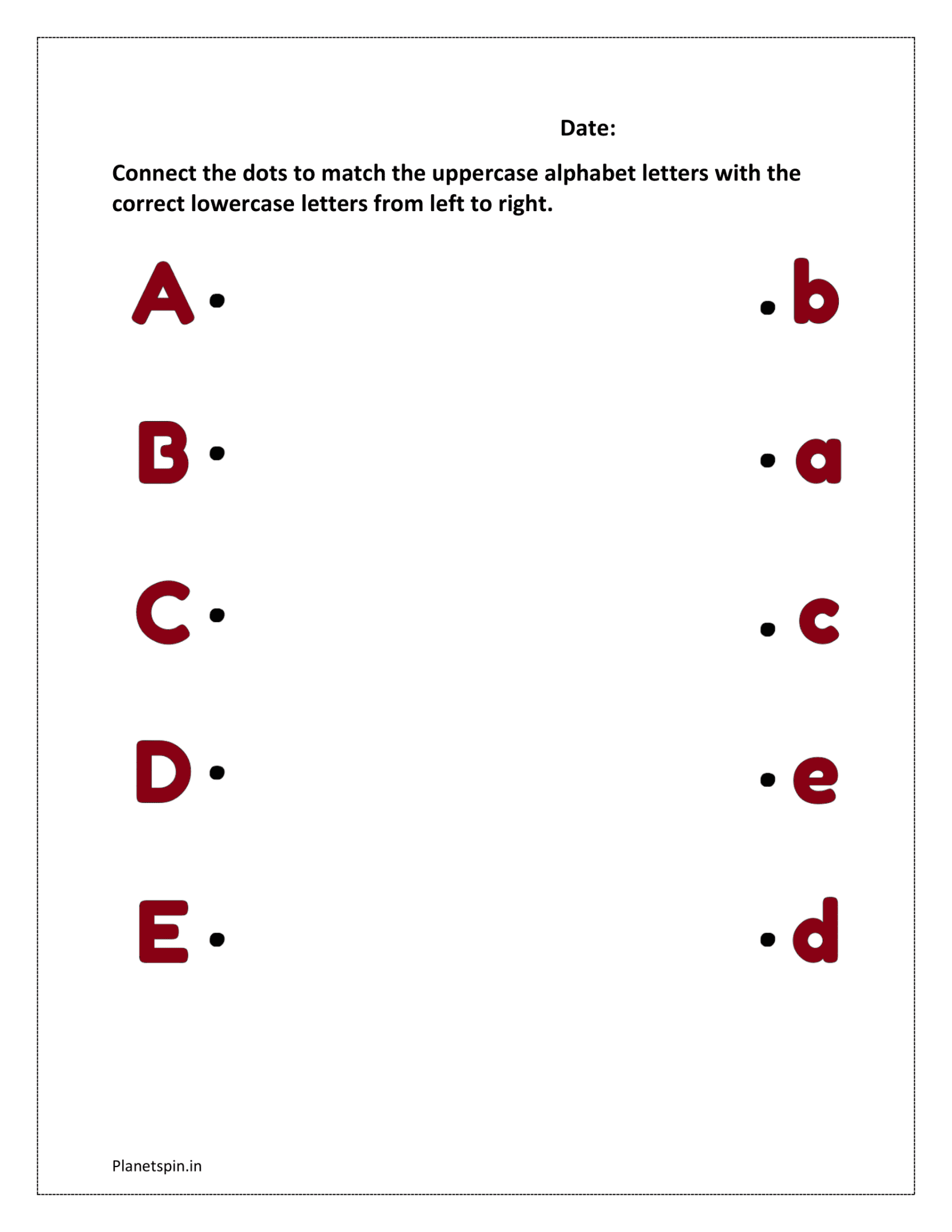 Match the uppercase letter to its lowercase | Planetspin.in