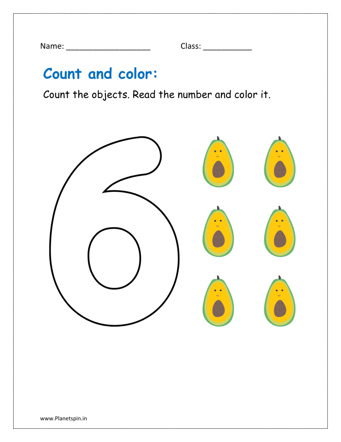 Count and color worksheets for kindergarten | Planetspin.in