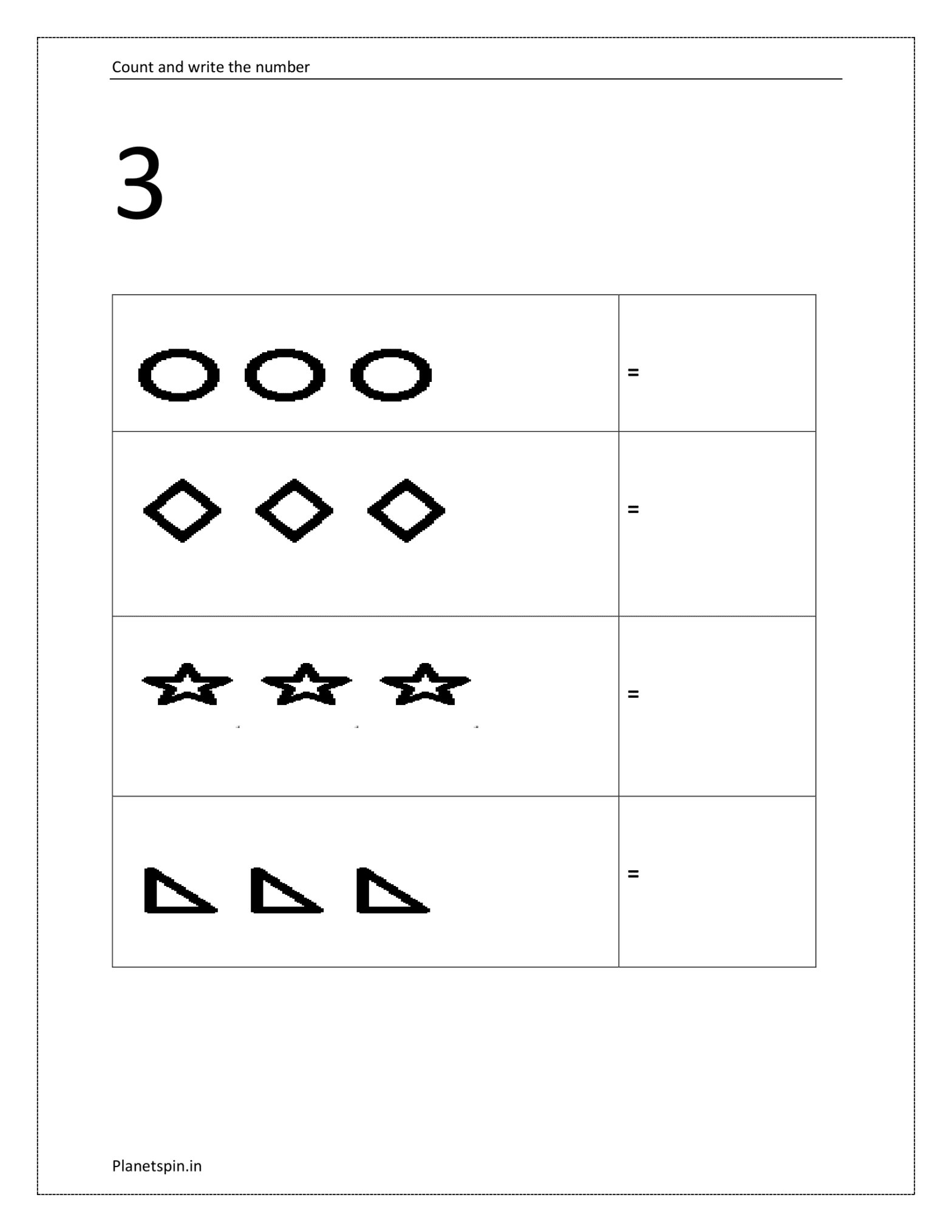 Tracing number 3 worksheet PDF - Free printable for kindergarten