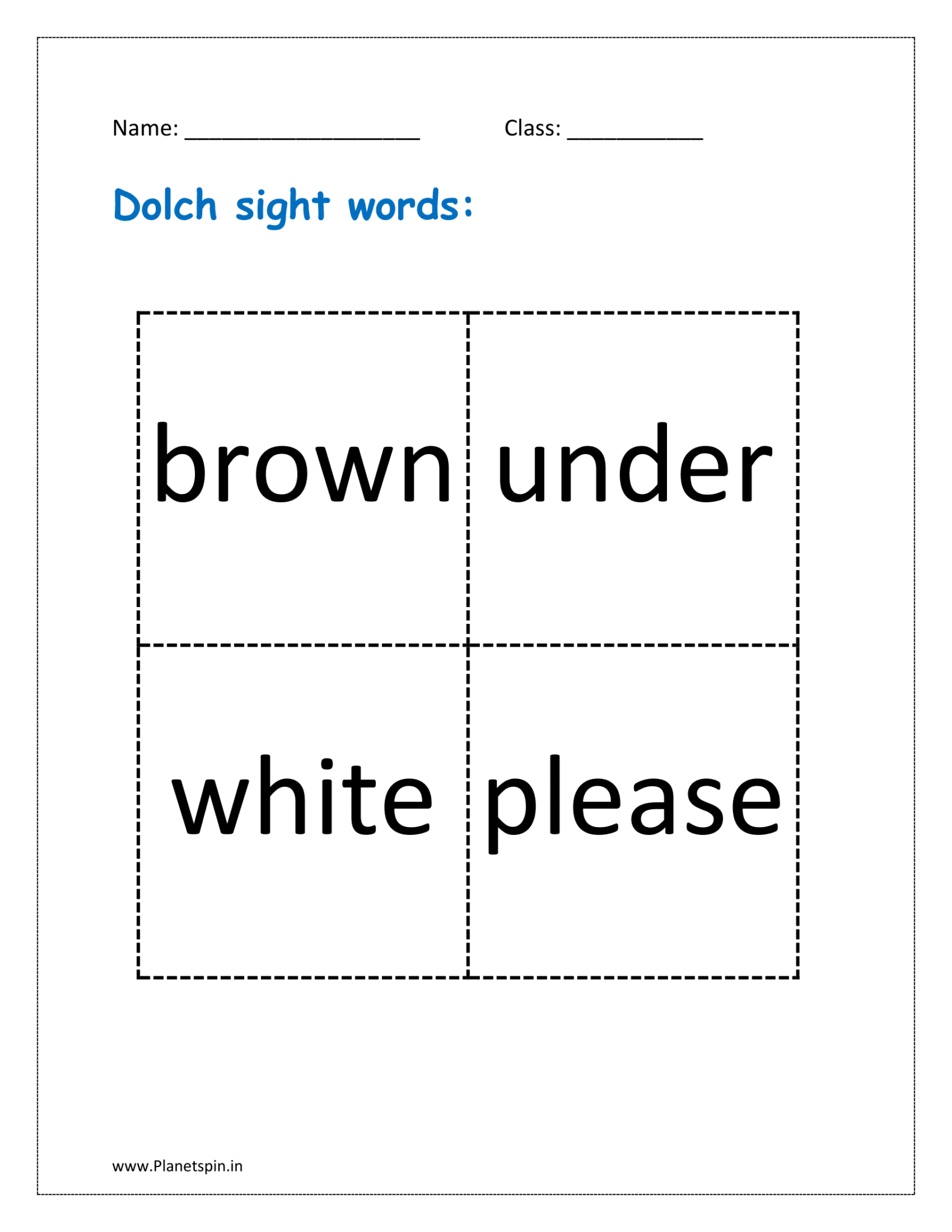 Dolch sight words flash cards | Planetspin.in