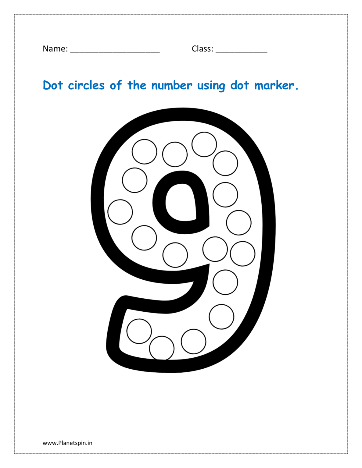 Do a dot number printables for preschoolers | Planetspin.in