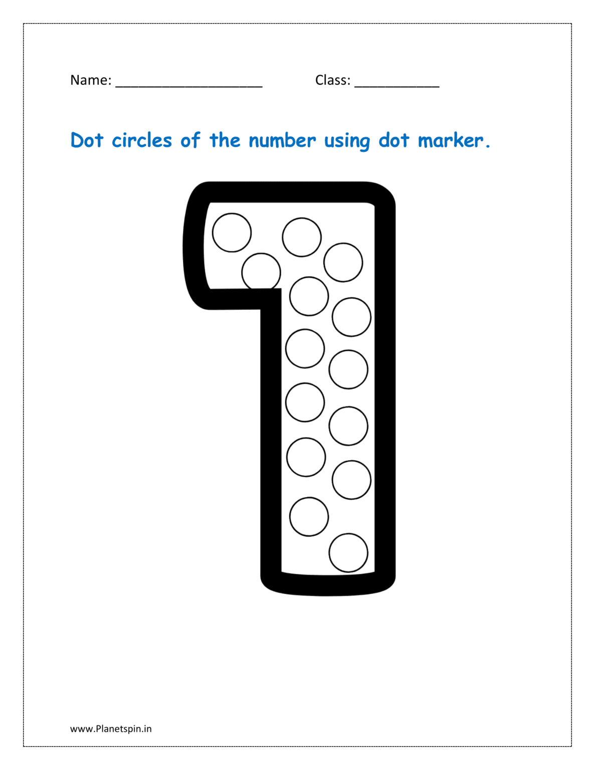 Do a dot number printables for preschoolers | Planetspin.in