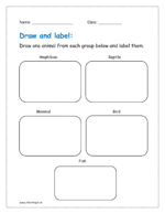 Animal classification worksheet for grade 1 | Planetspin.in