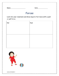 Force and motion worksheets - Push and Pull | Planetspin.in