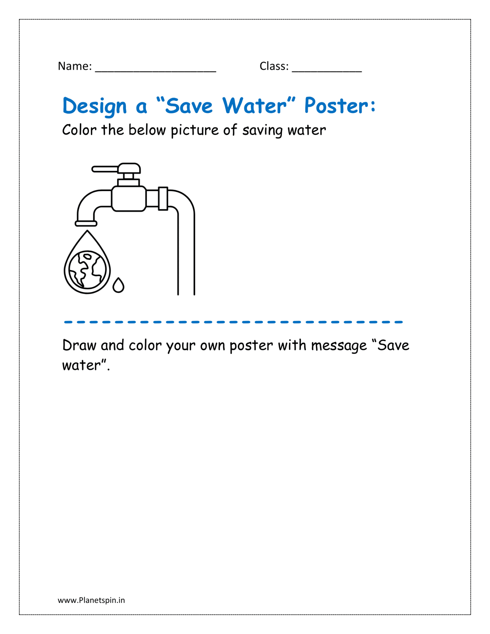 Save water worksheet for grade 1 pdf | Planetspin.in