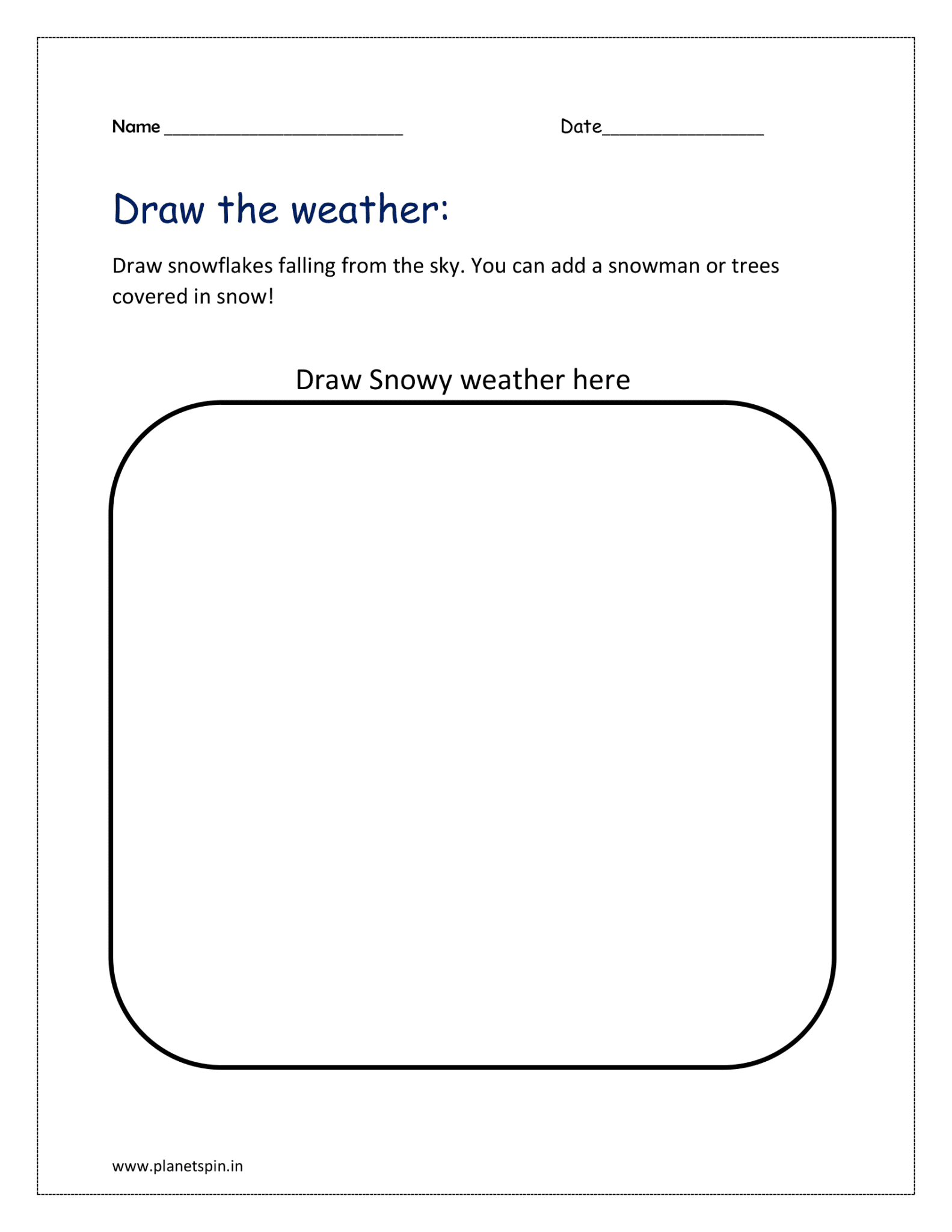 Draw the weather worksheet for Kindergarten | Planetspin.in