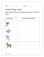 Living and non living things worksheet | Planetspin.in