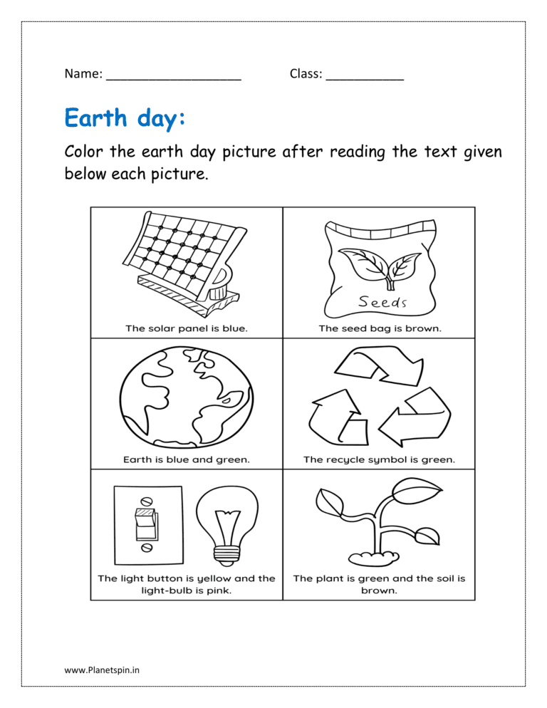 Earth Science worksheets for kindergarten | Planetspin.in