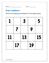 Odd and even numbers worksheets for kindergarten