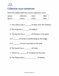Collective nouns worksheet grade 2 | Planetspin.in