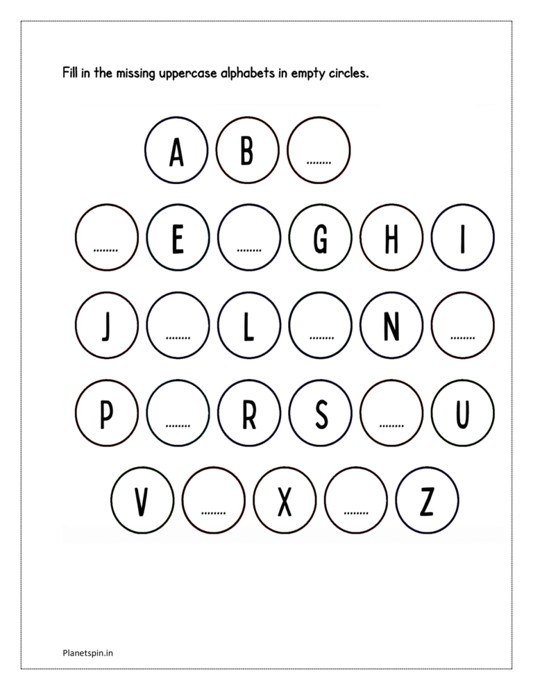 Fill in the missing uppercase letters for kindergarten