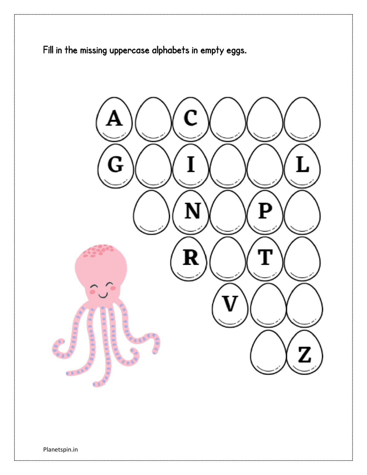 Fill in the blanks - with the correct letters | Planetspin.in