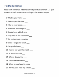 Types of sentences worksheet for grade 2 | Planetspin.in