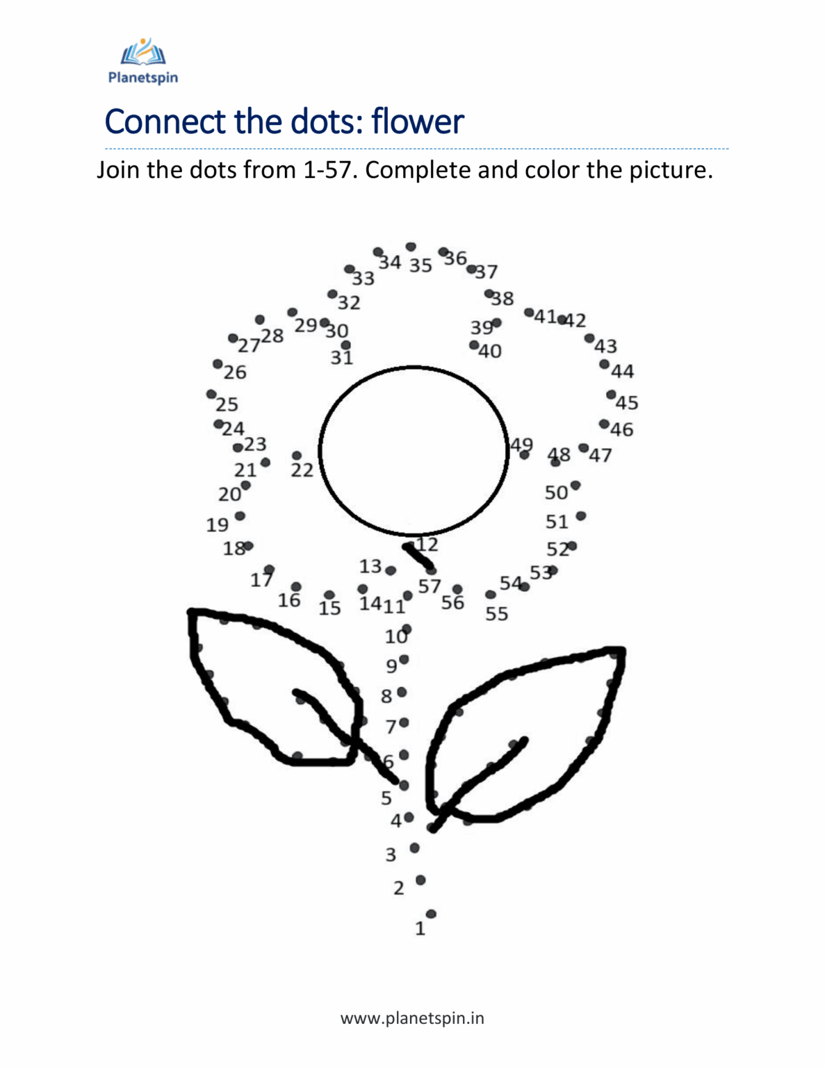 Join the dots 1 to 100 worksheets | Planetspin.in