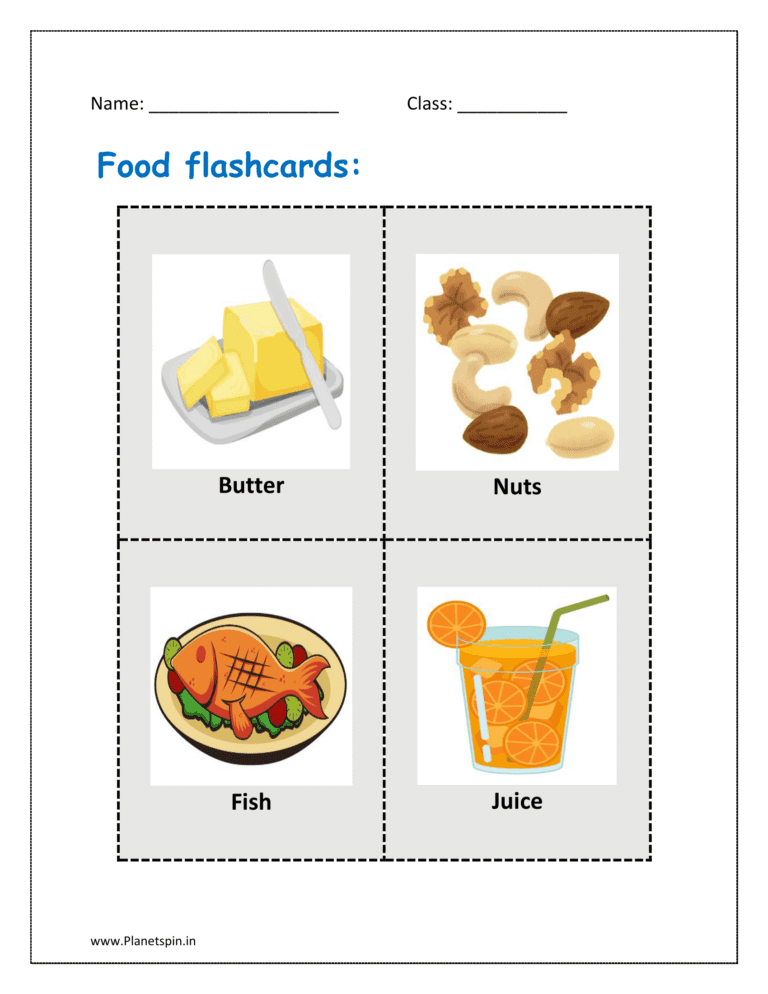 Food flashcards printable free | Planetspin.in