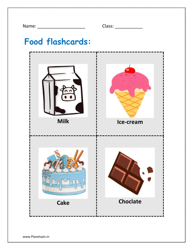 Food flashcards printable free | Planetspin.in