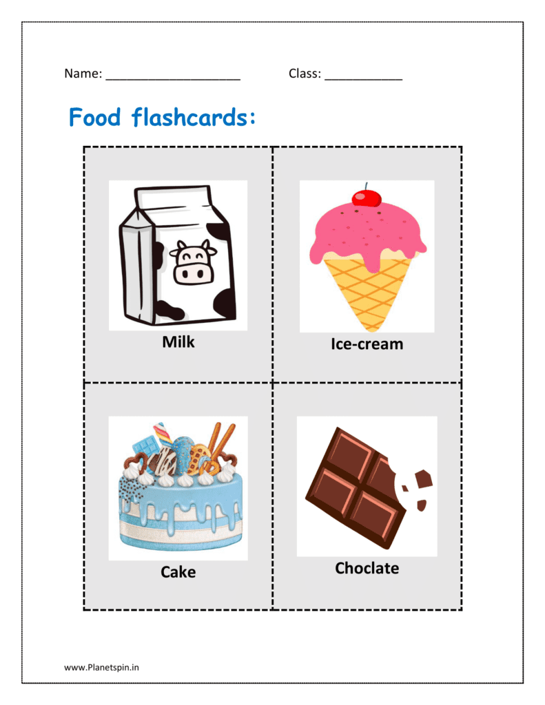 Food flashcards printable free | Planetspin.in