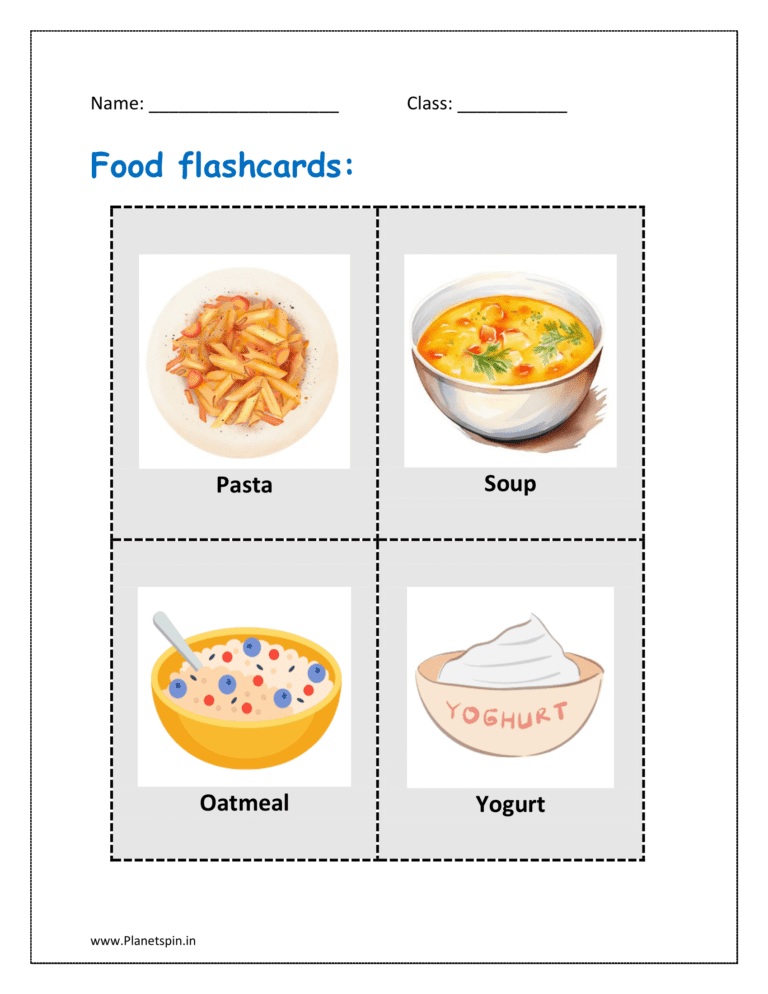 Food flashcards printable free | Planetspin.in