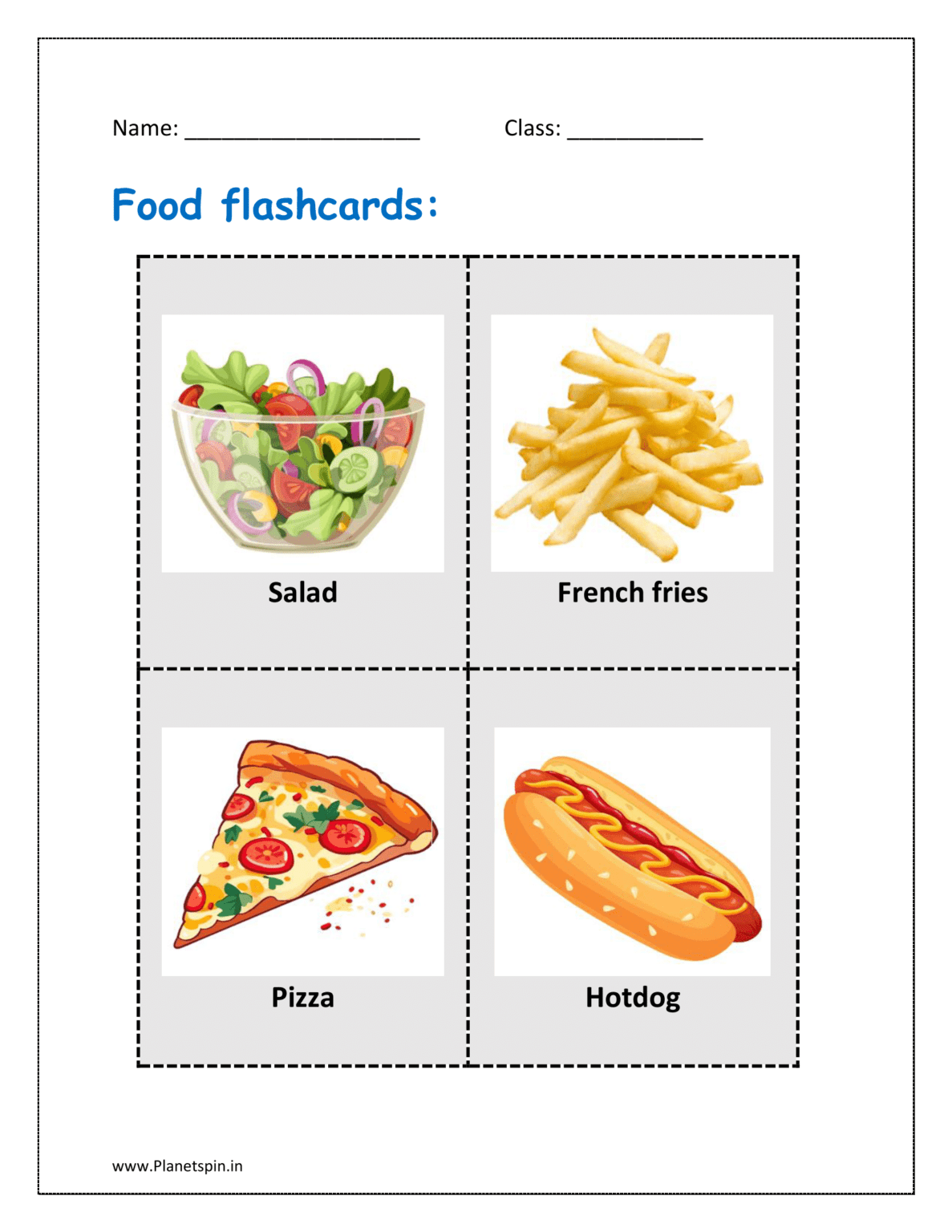 Food flashcards printable free | Planetspin.in
