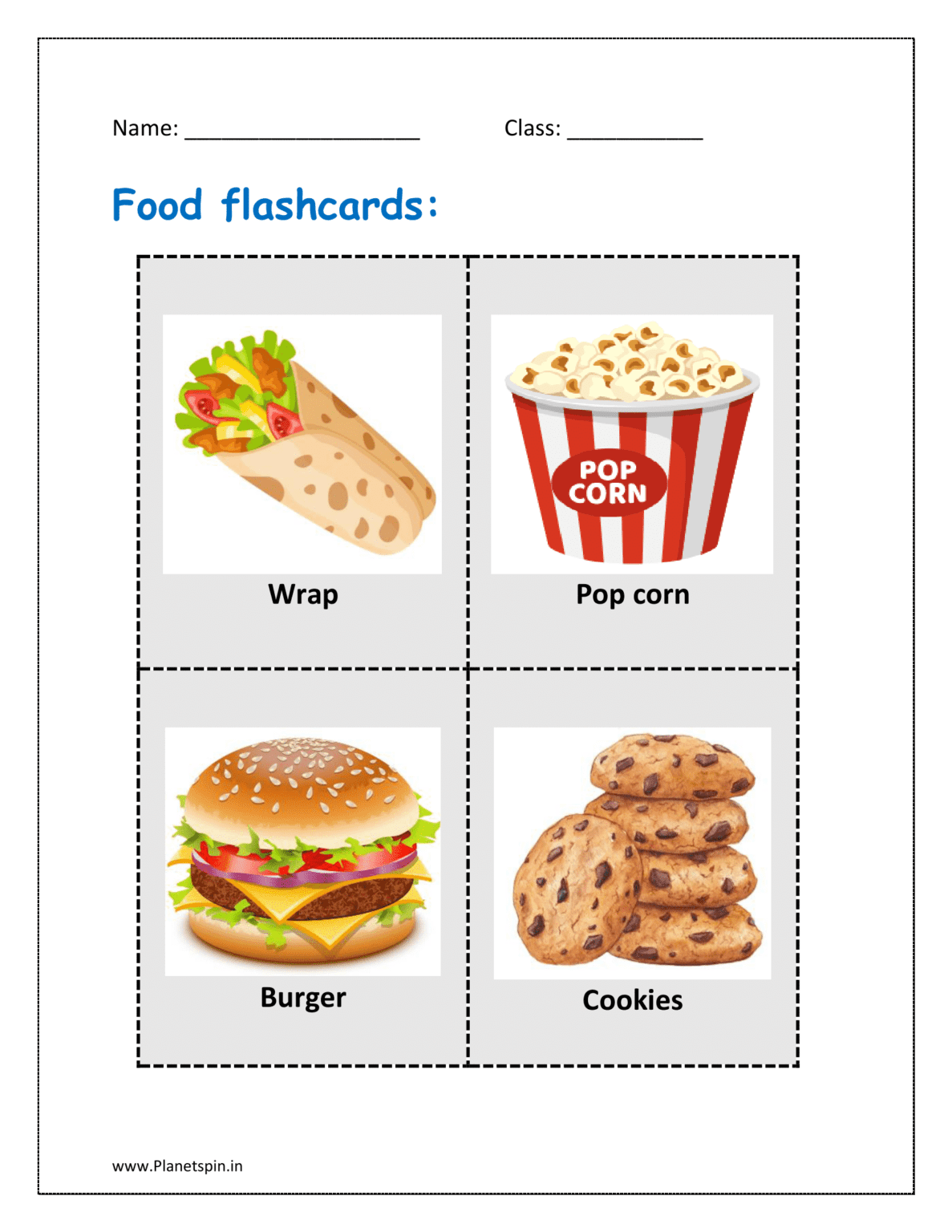 Food flashcards printable free | Planetspin.in