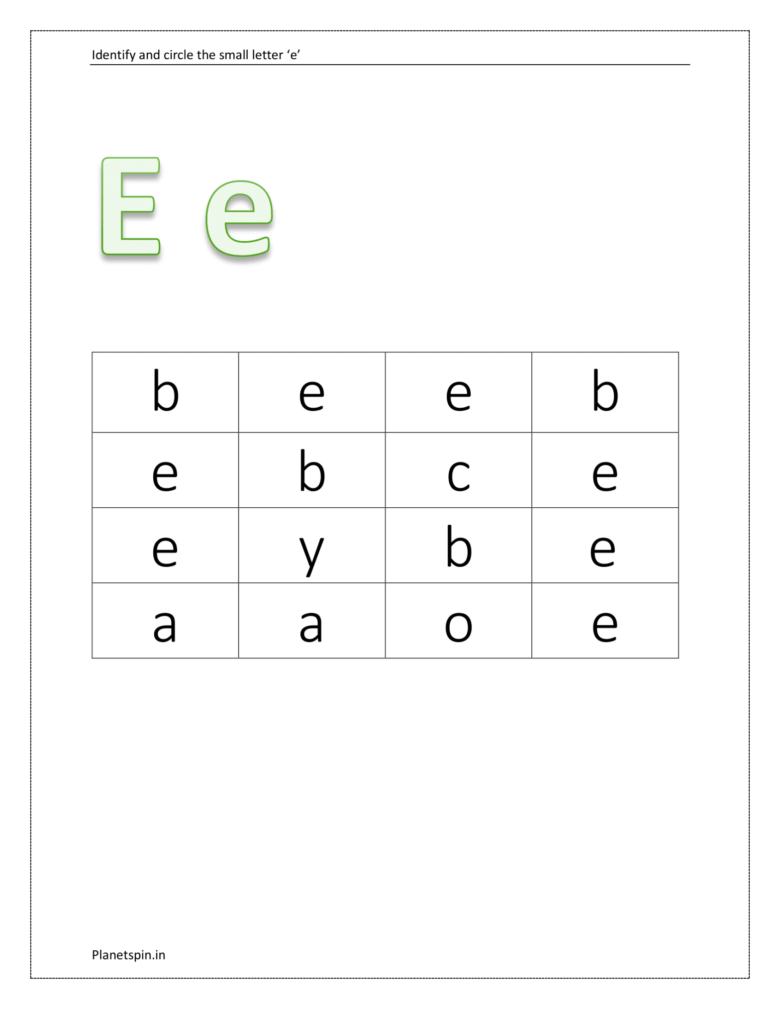 Circle the correct letter worksheet a to z | Planetspin.in
