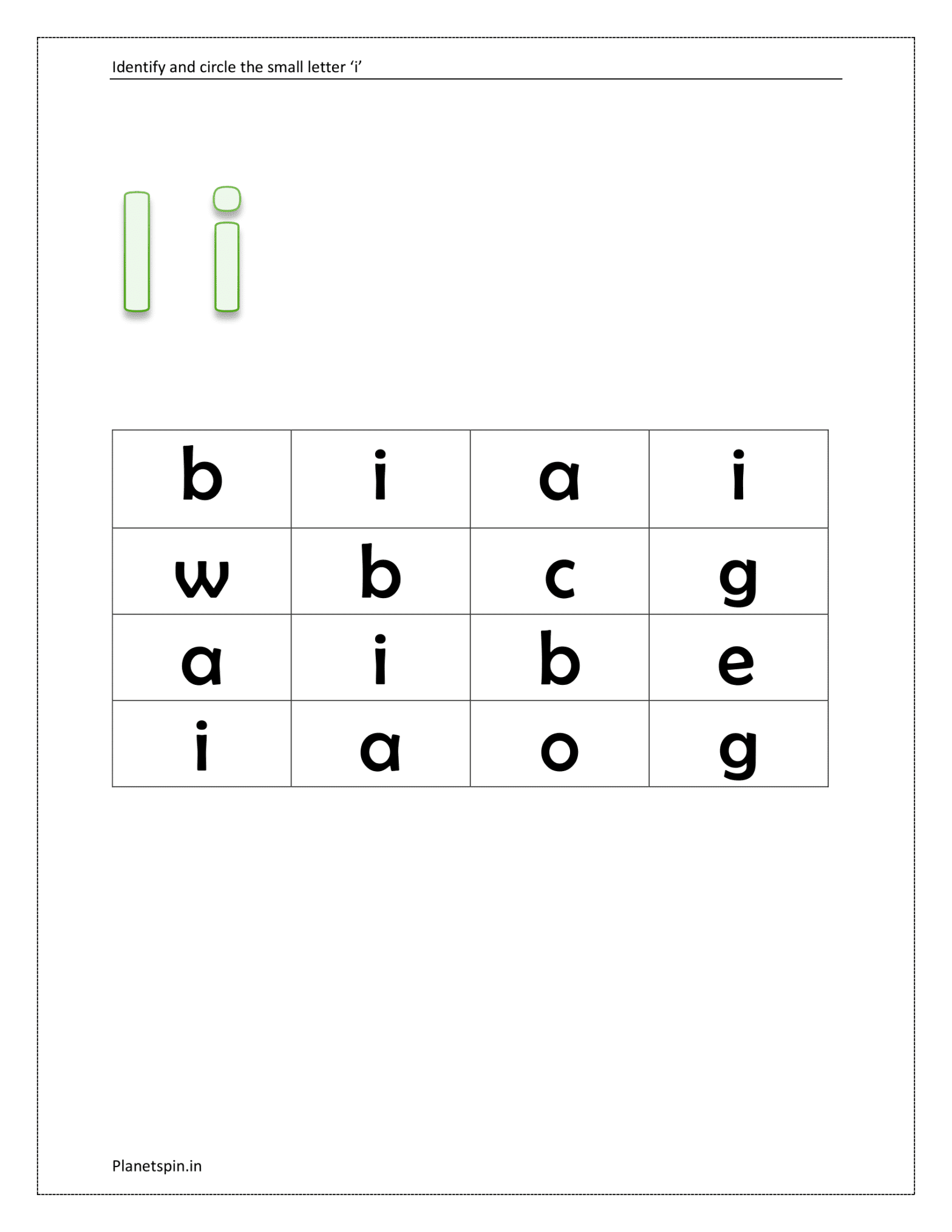 Circle the correct letter worksheet a to z | Planetspin.in
